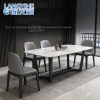 China Rectangular Nordic Marble Dining Table Minimalist Radiation Free for sale