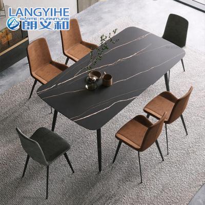 Cina Minimalista moderno del tavolo da pranzo di marmo nordico della lastra della roccia in vendita