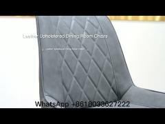Navy blue Gray upholstered dining chair - Langyihe