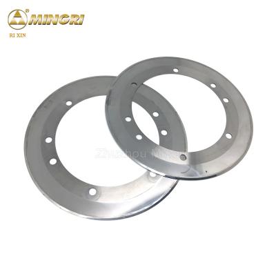 China Mirror Polished Cemented Tungsten Carbide Tools Circle Disc Cutter Blade For Cutting Paper for sale