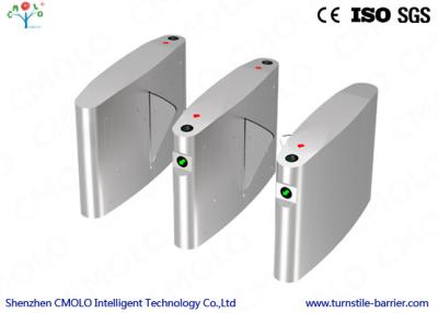 China Half Height Rfid Glass Flap Barrier Turnstile Security Gate for sale