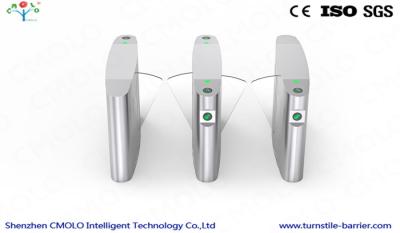China Smarter Security Flap Barrier Turnstile , Single / Double Baffle Gate with Brushed Finish Surface for sale
