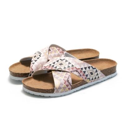 China Cross Strap Ladies Sandals Upper Summer Beach Casual Slides for sale