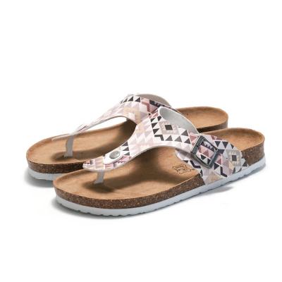 China New products geometric cork beach casual shoes female summer sandals women fashion Korean version flip-flops slippers for sale