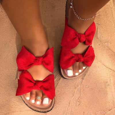 China Hot Sale Wholesale 2022 new fashion bowknot sandals women wear-resisting non-slip slippers Casual Breathable Shoes for sale