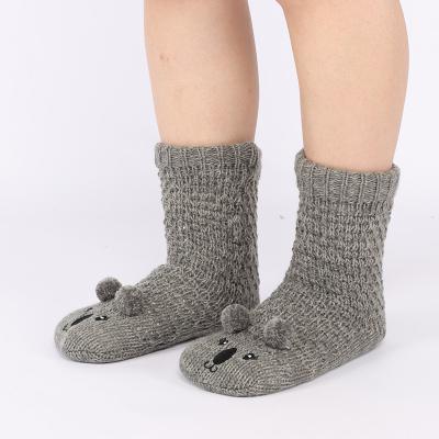 China wholesale 3D animal design indoor warm soft fuzzy sleep socks women cozy winter slippers sock with fashion pattern for sale
