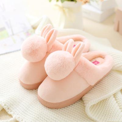 wholesale Ladies thick-soled breathable home slippers cartoon cute non-slip plush indoor shoes winter