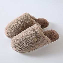 Wholesale Hairy slippers autumn winter couple warm soft plush cute bowknot female non-slip bedroom shoes