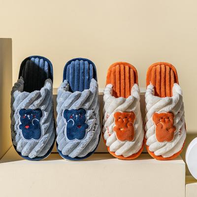China High quality winter indoor slippers female cute breathable fabric couple style home warm bedroom shoes supplier for sale