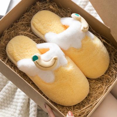 China Female new 2021 winter custom indoor and outdoor  cute slippers breathable soft plush thermal shoes for women and male for sale
