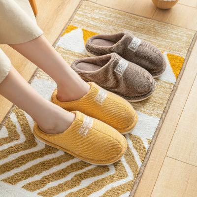 China Factory winter customized plush slippers house indoor slippers for women and man flat sole non-slip house shoes for sale