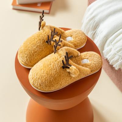 China Manufacturers wholesale autumn and winter fluffy slippers women's home warm anti slip thick bottom shoes  lovely couple slippers for sale