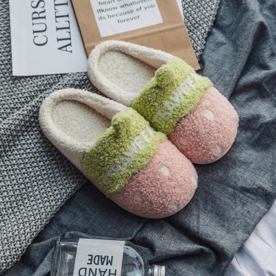 China new Fashion ladies Non-slip home slippers warm plush slippers soft sole women winter cartoon house shoes for sale
