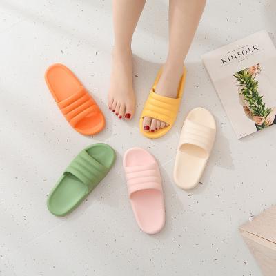 Wholesale summer solid color sandals for lovers indoor home bathing hotel non-slip shock-absorbing slippers