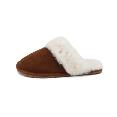 China High quality real wool slippers fluffy fur house indoor winter slippers for sale