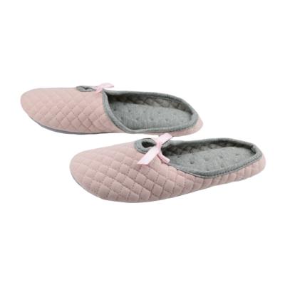 China Stylish soft sole winter plush slippers house indoor bowknot slipper for sale