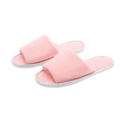 China Flat Pure Color EVA Slippers Women Spring Open Toe Slippers Breathable for sale