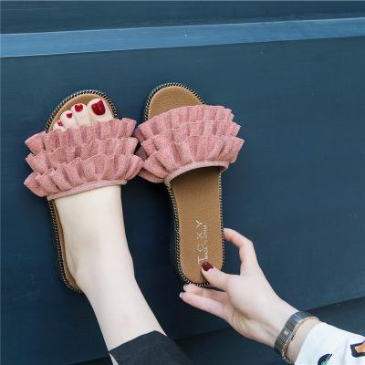 China Simple Round Head  Beach Shoes Solid Color Lace Women Flat  Beach Shoes for sale