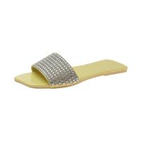 China Large Size Solid Color Stylish Ladies Sandals Rhinestone Sequins Upper for sale