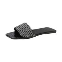 China Large Size Solid Color Stylish Ladies Sandals Rhinestone Sequins Upper for sale