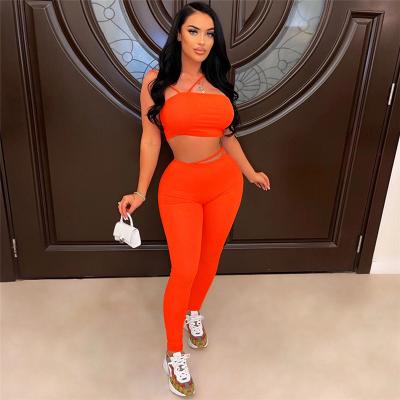 China Women High Waisted 2 Piece Yoga set Seamless Sexy Workout clothes Customized logo sports bra Fitness Yoga Wear for sale