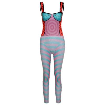 China Wholesale 2020 new autumn Fashion Women Jumpsuits and Rompers One Piece yoga sets Patchwork Color sportswear for sale
