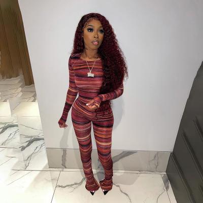 China October new ladies High Elastic and lightweight Slim leisure set autumn long sleeve top gym wear with good price for sale