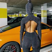 China Backless Women Jumpsuit  Sportswear Breathable Solid Pattern for sale