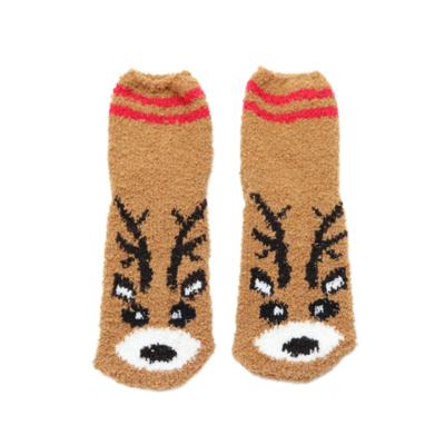 China women warm cute elk casual home fuzzy slipper socks slouch socks for sale