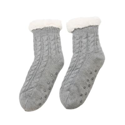 China Casual Women's Winter Soft Warm Fuzzy Slipper Socks Home Indoor Floor Socks for sale