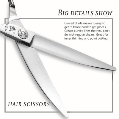 China Sliding Cutting Professional Barber Scissors , Curved Blade Scissors UFO Screw for sale