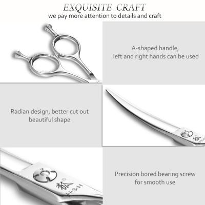 China Sliding Cutting Professional Barber Scissors , Curved Blade Scissors UFO Screw for sale
