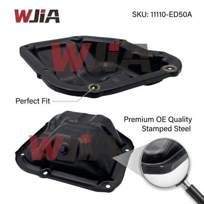 China 11110‑ED50A Engine Oil Pan OE Quality Stamped Steel Oil Sump Replacement For Nissan Versa Tiida HR16 Engine for sale