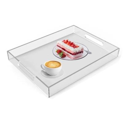China Spill Proof Design Clear Acrylic Serving Tray UV Resistant Coating For Versatile Use for sale