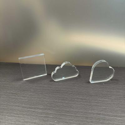 China Cloud Shaped Heart Shaped Square Printed Solid Acrylic Display Blocks Transparent for sale