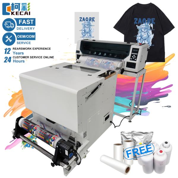 Quality KECAI 60cm 24 Inch A1 DTF Printer I3200 Dual Head Industrial Automatic Powder Shaker Drier T-shirt Printing Machine for sale
