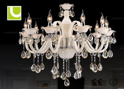 China Restaurant / Kitchen Crystal Ceiling Lamp , 12 Light Shabby Chic Chandelier for sale