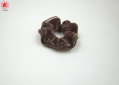 China Brown Womens Elastic Hair Scrunchies Velvet Decorative Hair Accessories for sale