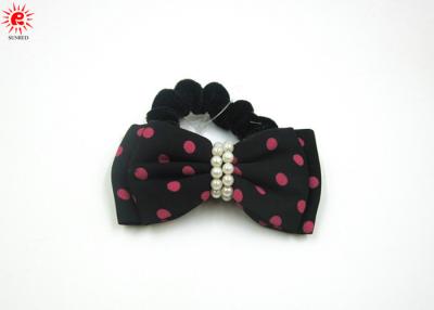 China Trendy Elastic Black Velvet Hair Bow Scrunchies For Girls And Kids for sale