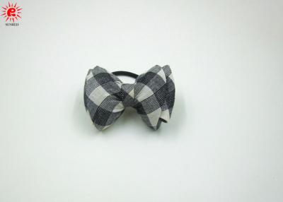 China Small Fabric Elastic Hair Bun Scrunchies With Bow , Kids Hair Accessories for sale