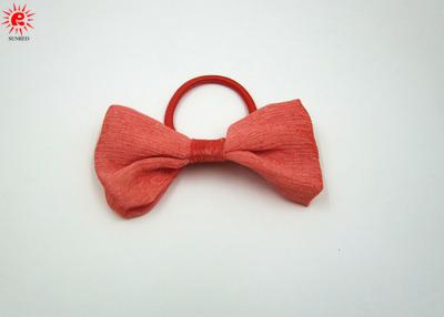 China Fashionable Girls Red Fabric Small Elastic Hair Band With Bowknot for sale