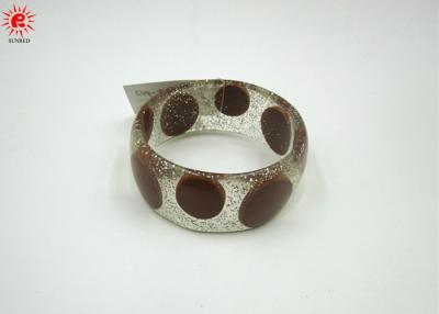 China Ladies Fancy Resin Bangle Bracelets Personalized , 2.8mm Wide Bangle for sale