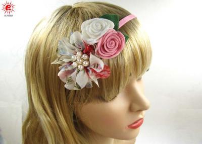 China Rosa elegante a flor Jeweled caçoa o estilo coreano da faixa do cabelo, feito a mão à venda