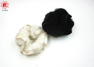 China Kids Fashion Hair Accessories Fabric Scrunchie Hair Band , White And Black for sale
