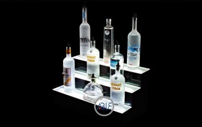 China Counter Custom Acrylic Wine Display Stand With Light for sale