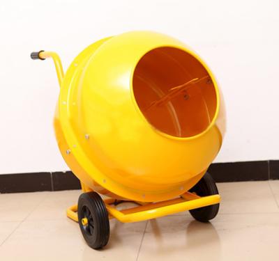 China Mobile Electrical Wheelbarrow-style Mini Cement Mixer with 120L Polydrum and Solid Frame for sale