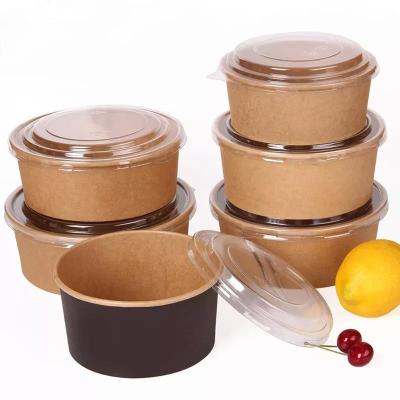 Cina A perfetta tenuta del commestibile su misura portano via la ciotola resistente di carta kraft del grasso riciclabile 1015ml in vendita