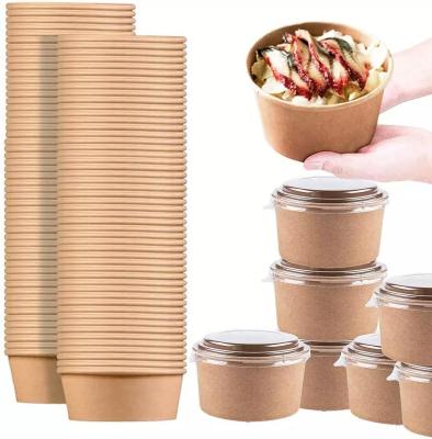 Cina A perfetta tenuta del commestibile su misura portano via la ciotola resistente di carta kraft del grasso riciclabile 1015ml in vendita