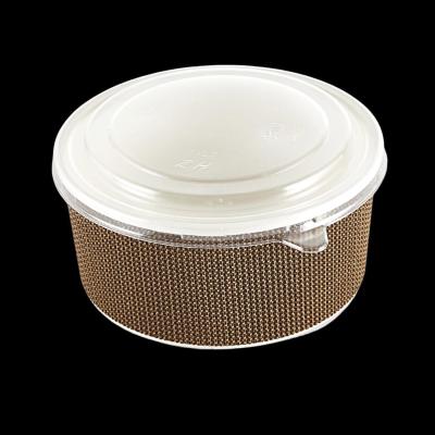 Cina Il gelato di carta kraft della vendita all'ingrosso della fabbrica foggia a coppa l'insalatiera rivestita PE eliminabile della carta kraft della tagliatella 850ml in vendita