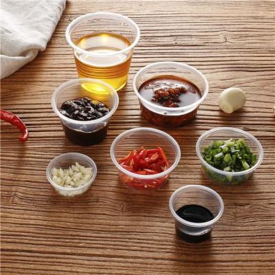 Cina Le specifiche multiple di plastica eliminabili hanno munito Mini Sauce Cup With Lid di cardini in vendita